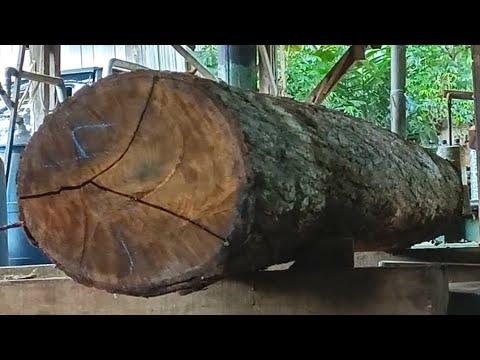Interesting log processing at the sawmill - YouTube