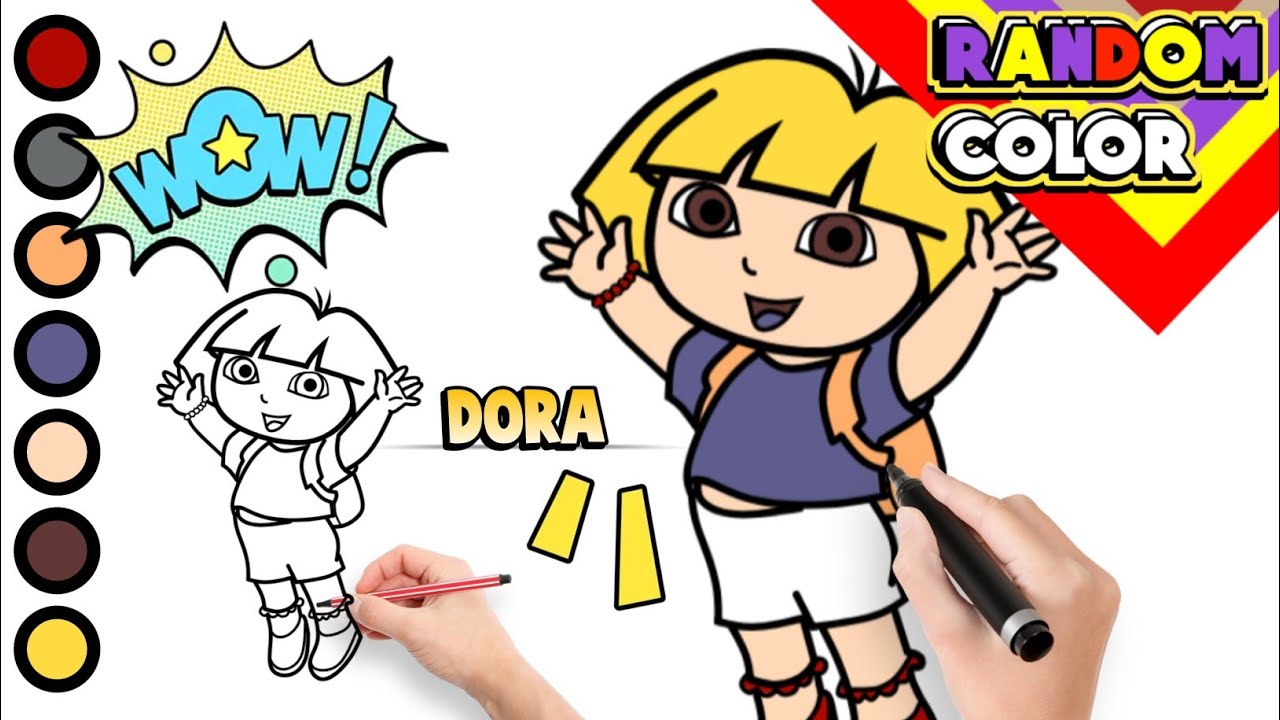 How to Color DORA THE EXPLORER || Step By Step Tutorials || Learning coloring can be for ...