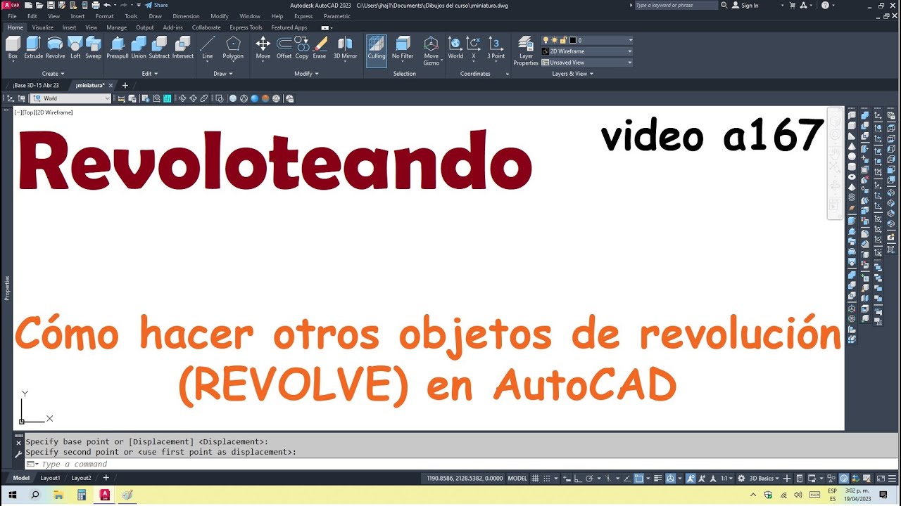 Revoloteando, cómo hacer otros objetos de revolución en AutoCAD - YouTube