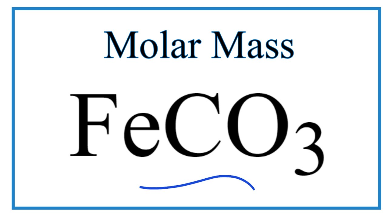 Molar Mass of FeCO3: Iron (II) carbonate - YouTube