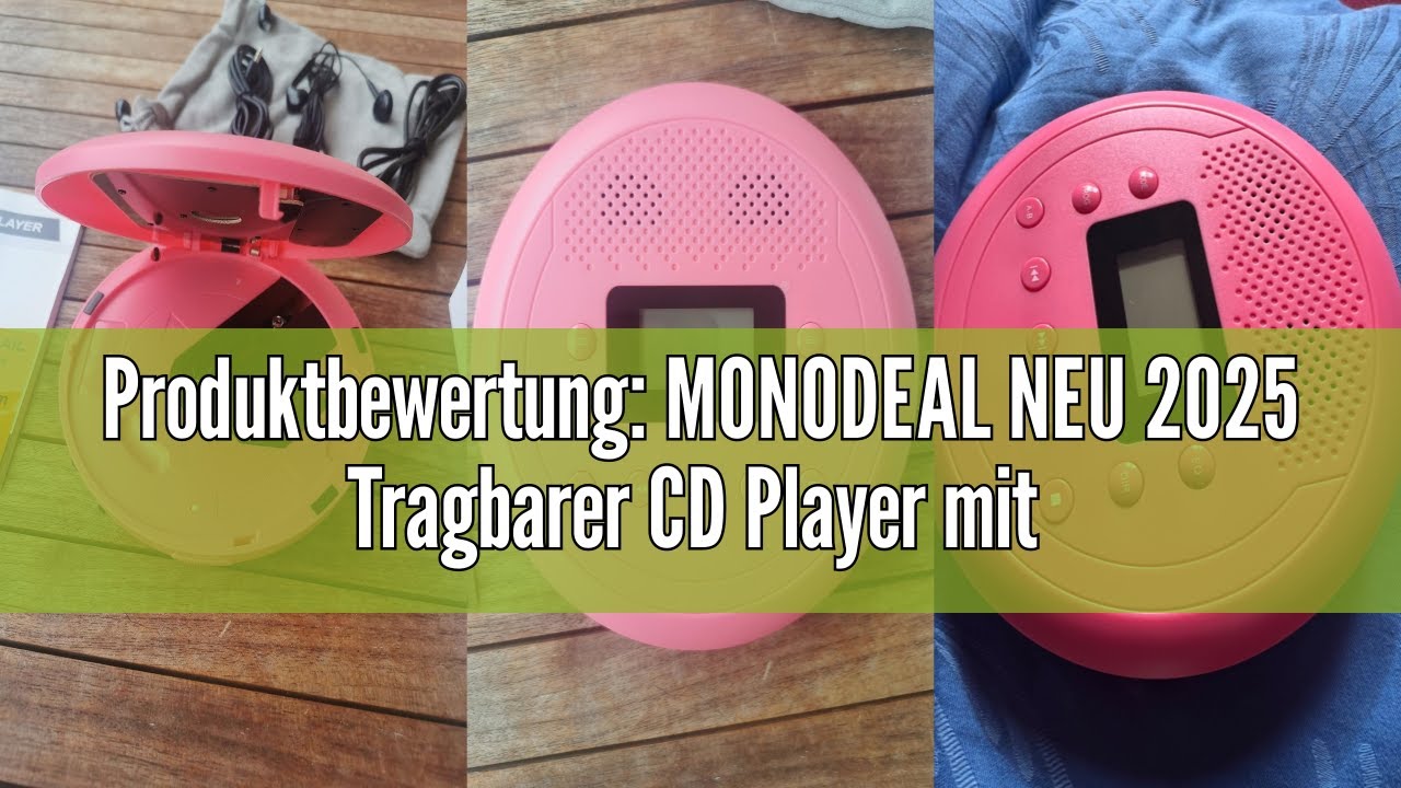 Produktbewertung: MONODEAL NEU 2025 Tragbarer CD Player mit ...