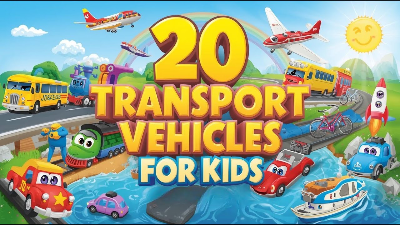 20 Transport Vehicles for Kids | Learn Vehicle Names and Uses | # ...