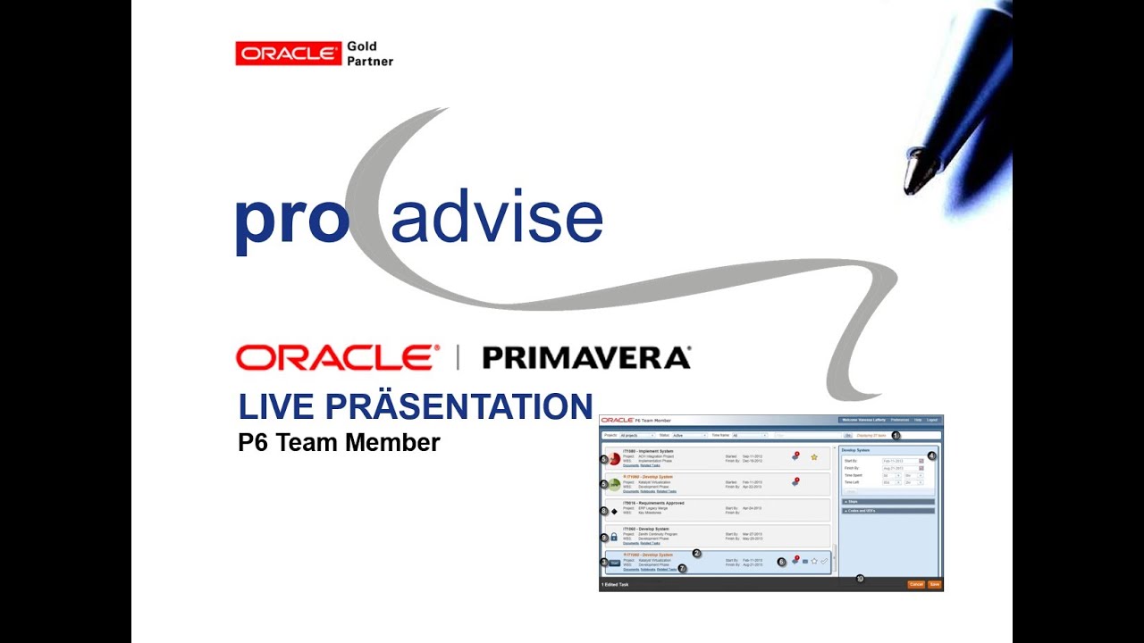 Oracle Primavera P6 Team Member Webcast - YouTube