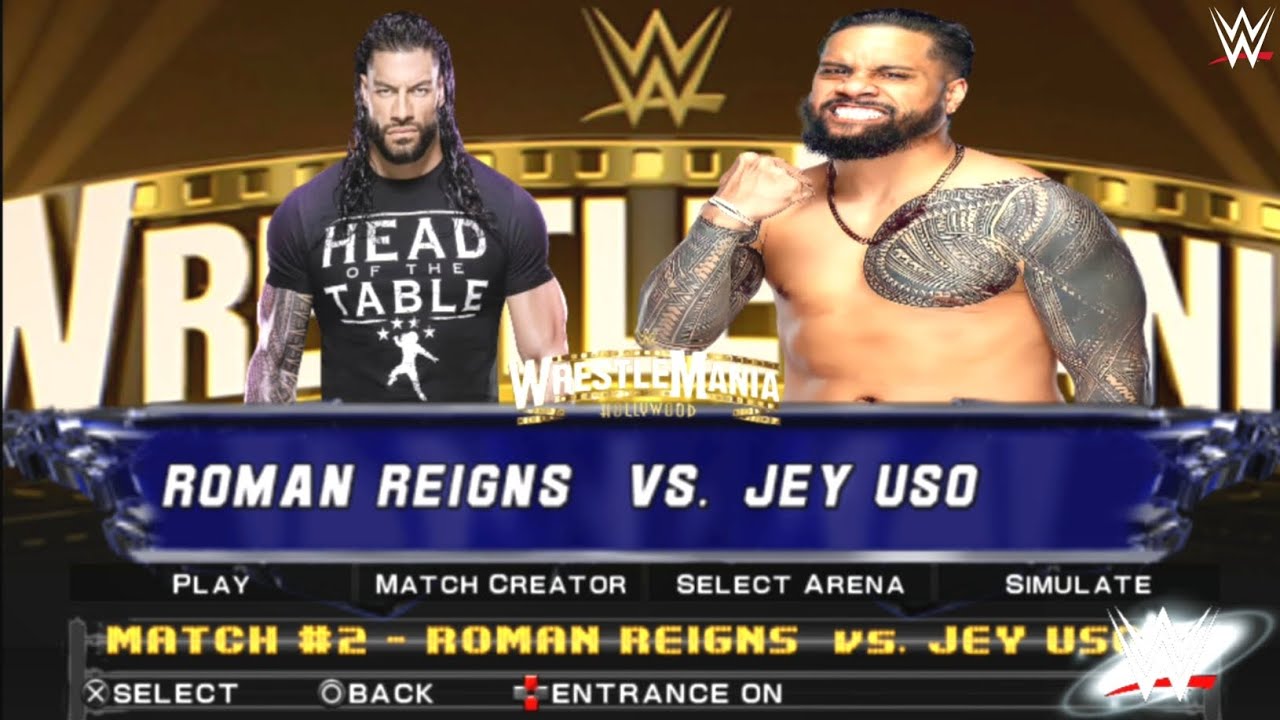 wwe 2k23 psp 👈🏼 Roman Reigns vs Jey Uso Fight || wwe 2k23 download game ...