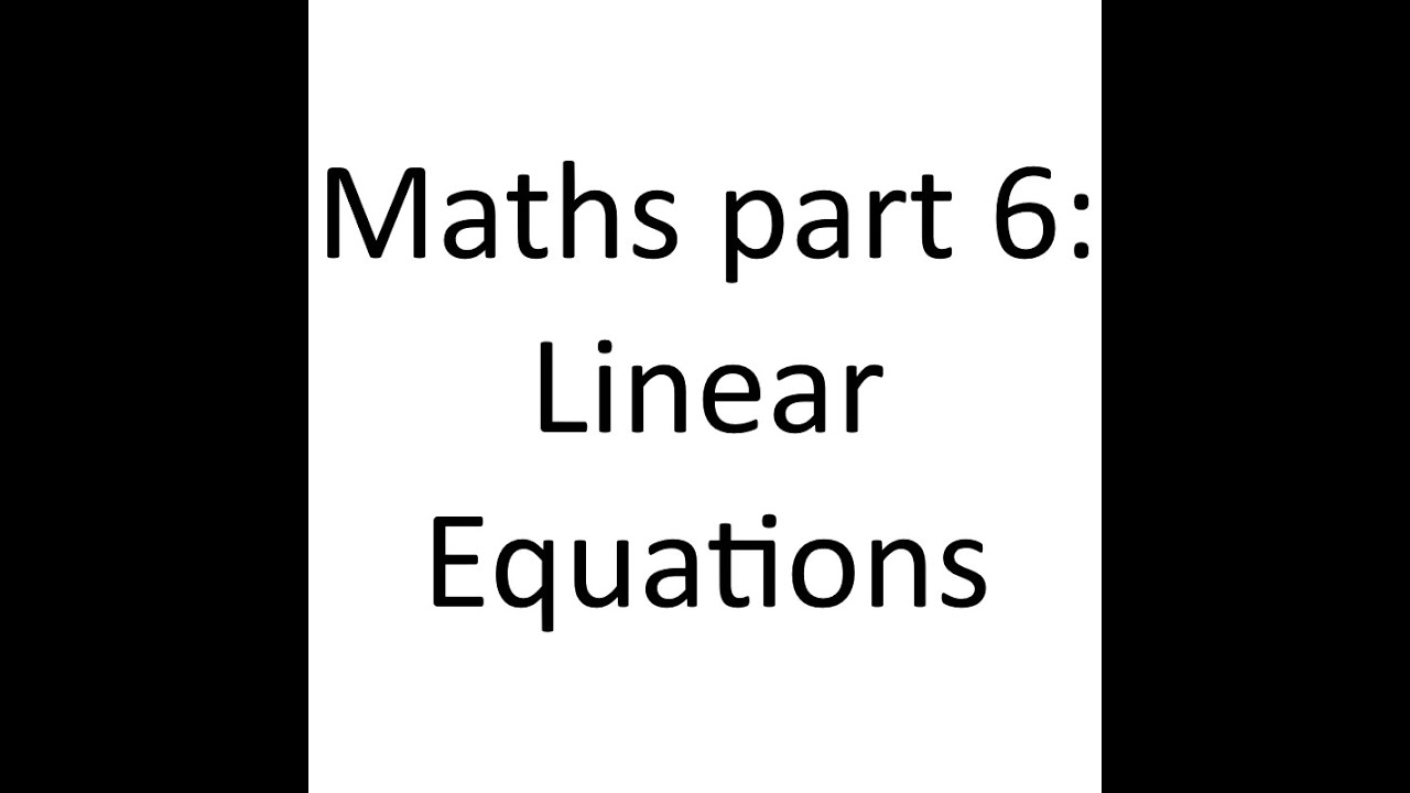 mathematics linear equations(in Arabic) - YouTube