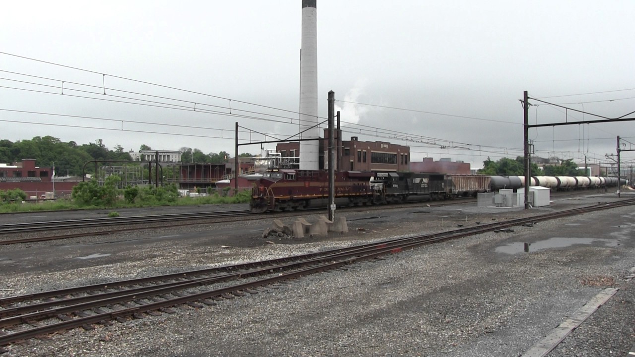 NS 67T With PRR 8102 Leader At Harris Tower! - YouTube