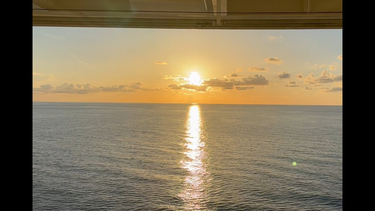Sunset from Cruise balcony Carnival Royal Caribbean - YouTube