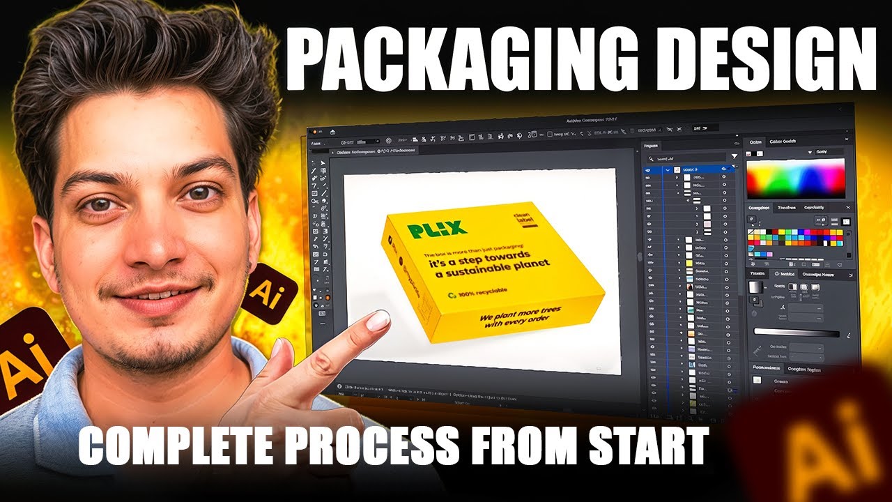How to Create Packaging Design ( Box ) in Adobe Illustrator | Tutorial ...