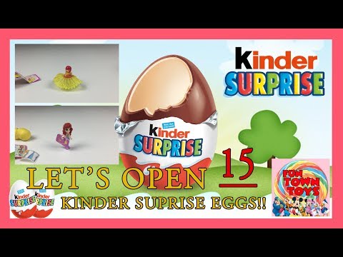 Surprise Egg Compilation 40 min+ Video, 15 Kinder Surprise Eggs! Yummy Chocolate!