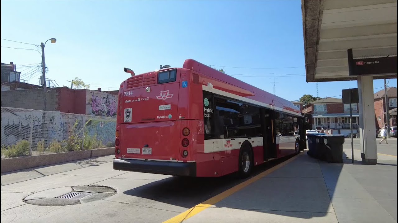 TTC 161 Rogers Rd Bus Ride #7214 from Ossington Stn to St.Clair West ...