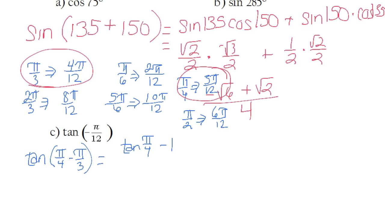 PreCalc - 5.3 Sum and Difference Identities - YouTube