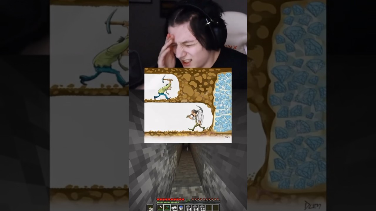 When Strip Mining Be Like...😂 #minecraft #memes #minecraftmemes # ...