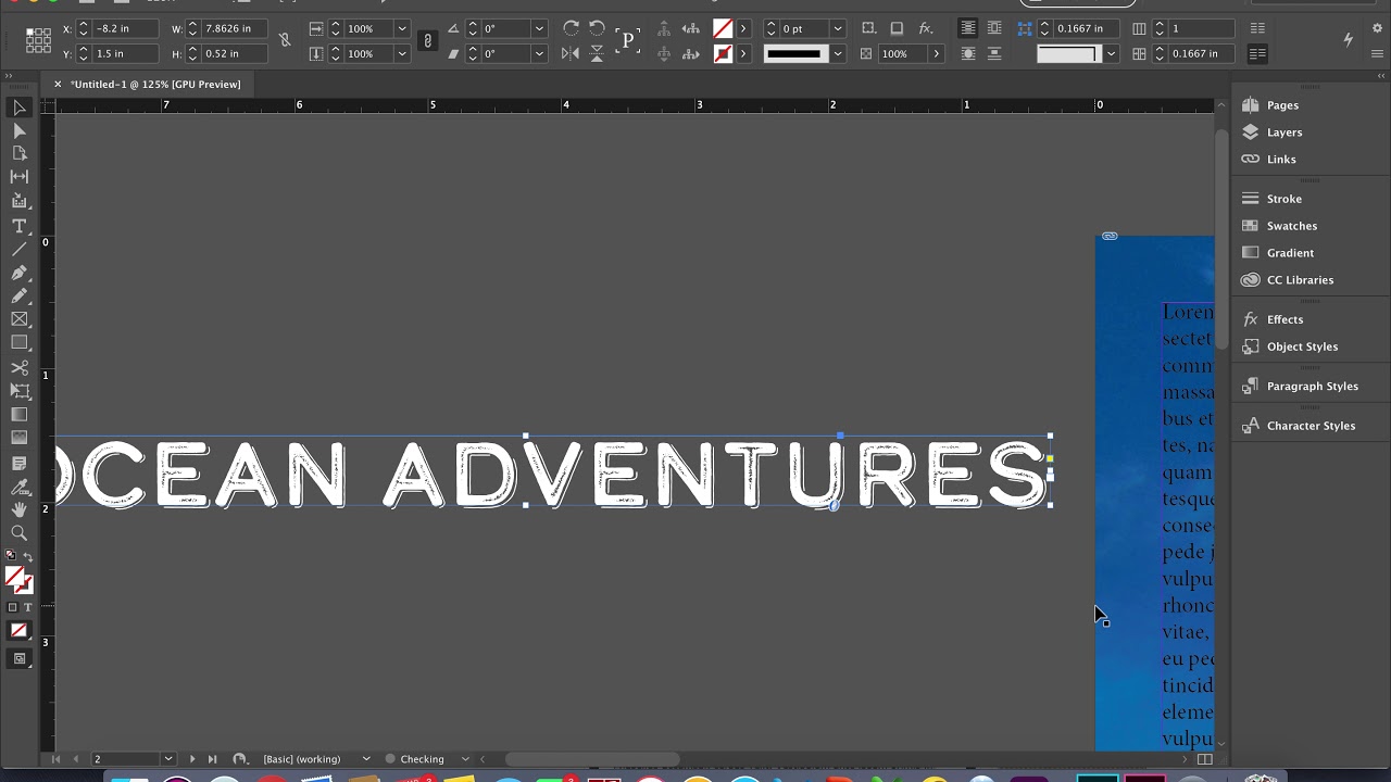 Adding a TItle Text to InDesign with Text wrap and object style - YouTube