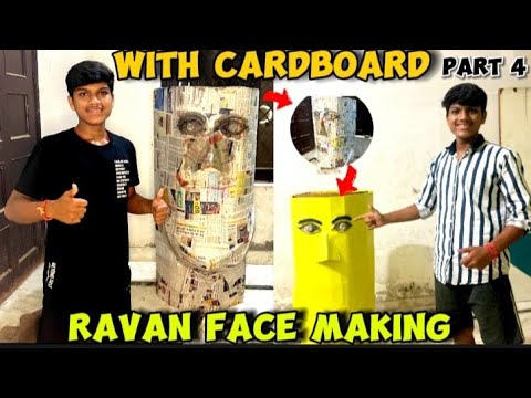 How to make Ravan face at home 2024 | Ravan making 2024 | cardboard ...