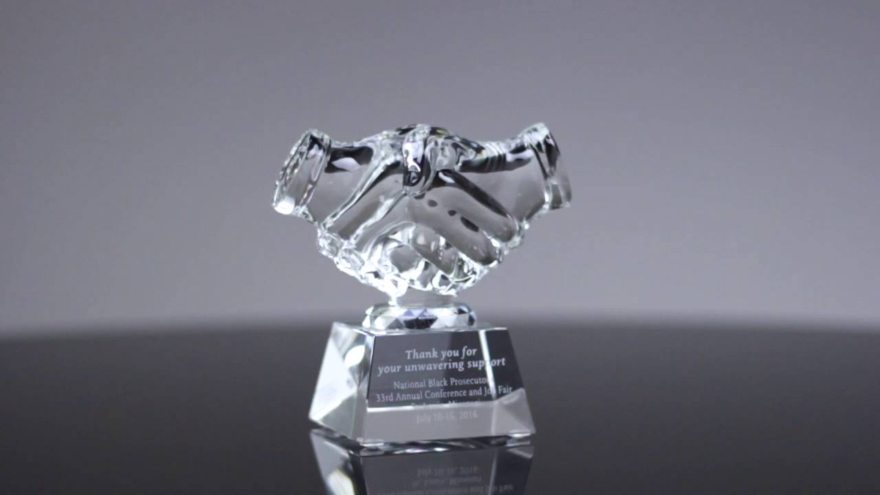 Crystal Hand Shake Award | Teamwork Awards - YouTube