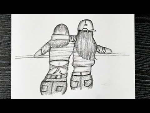 Pencil Drawing For Friendship Day || How To Draw Friendship Day Drawing ...