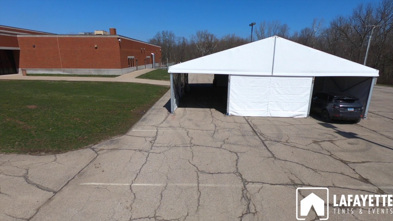 COVID 19 Dual Lane Drive Thru Structure - YouTube