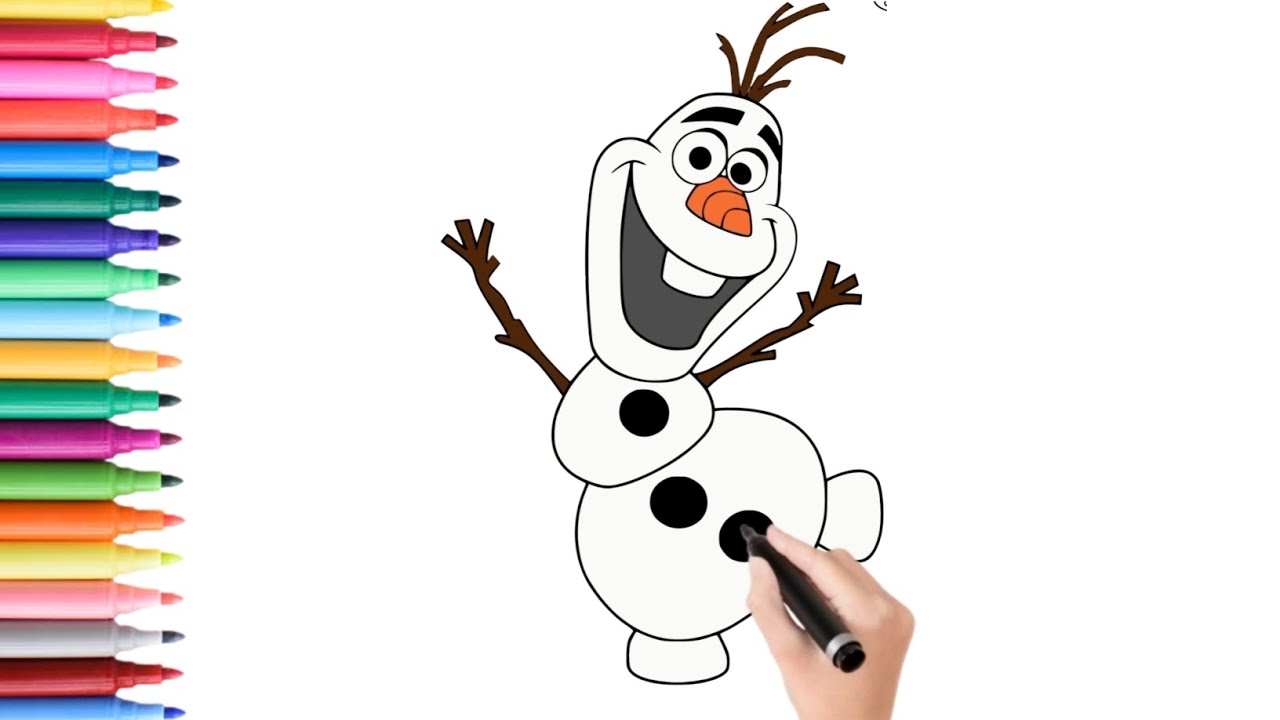 How to draw a cute Olaf step by step. Easy way to draw a cute Olaf.Cute ...