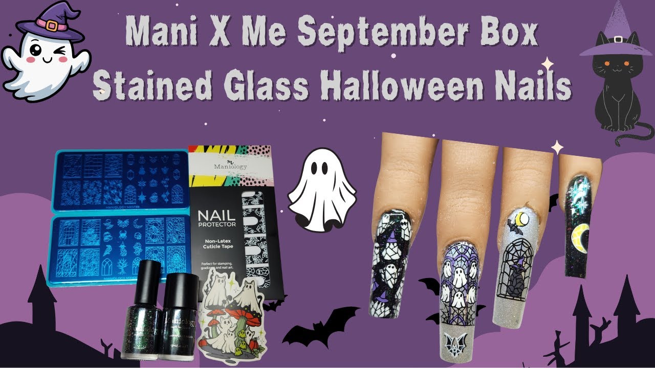 Mani x Me September Box | Stained Glass Halloween Nails 👻 🦇 🐈‍⬛ ...