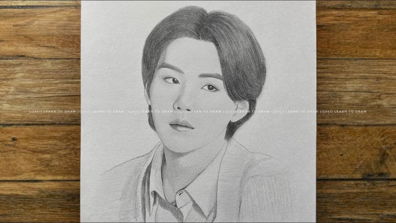 How to draw Suga easy tutorial for beginners || pencil sketch step by ...