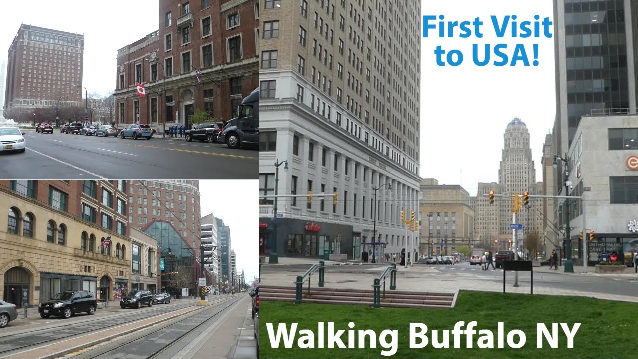 First Visit to USA! Walking Downtown Buffalo New York 4/26/2023 - YouTube
