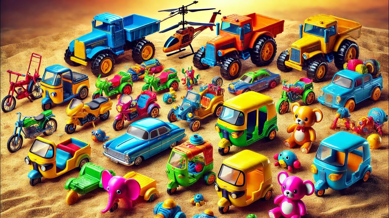 2 JCB & tractor | truck and frog elephant | auto rickshaw new Video ...