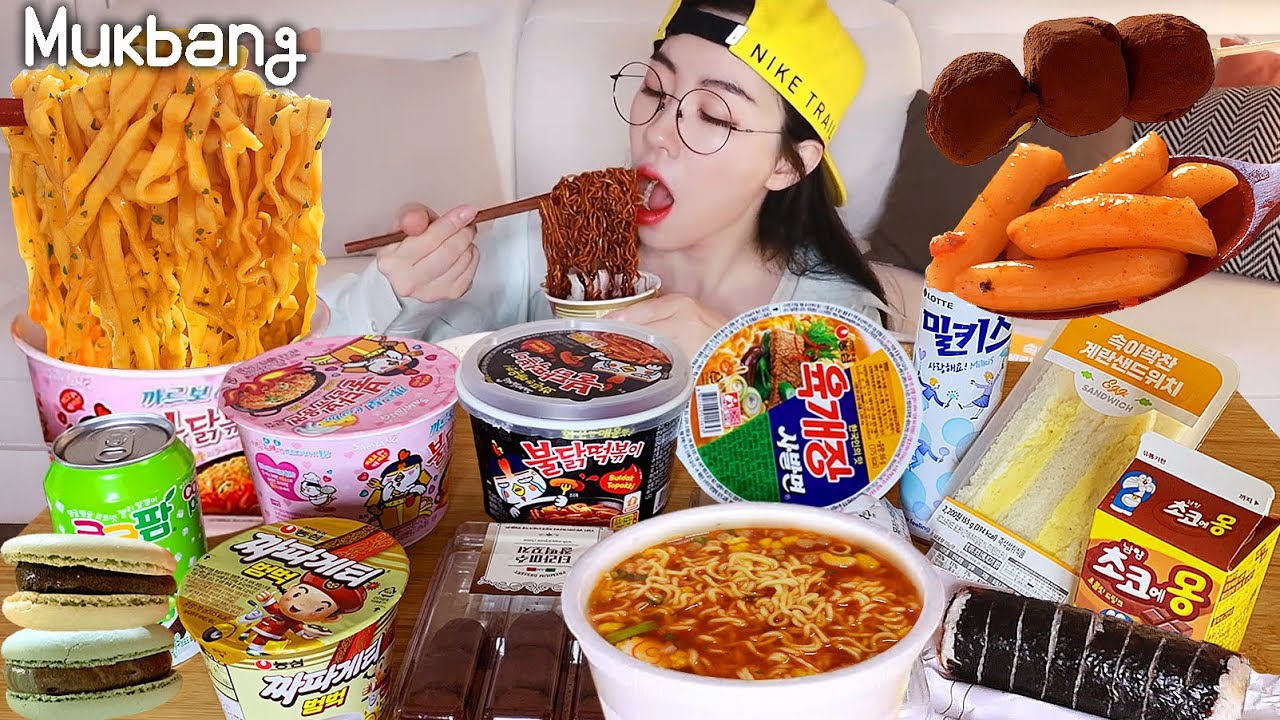 Convenience store food mukbang💛Jjapaghetti, tteokbokki, kimbap, ramen ...