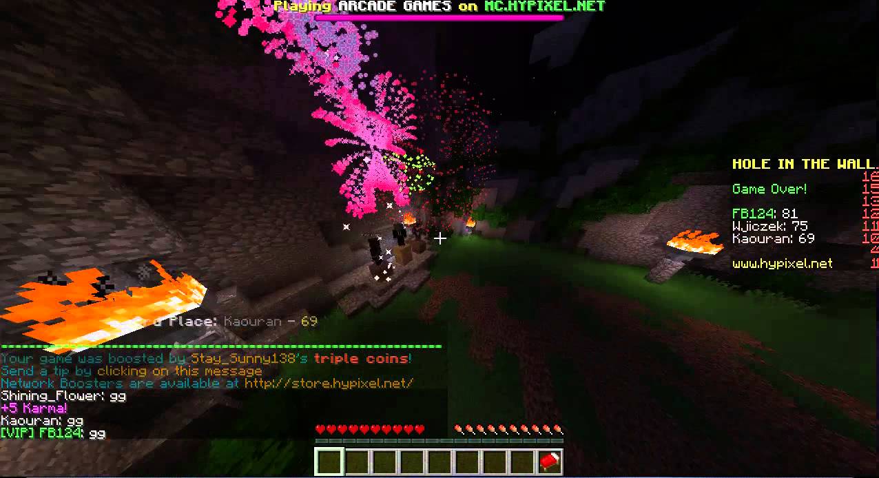 Hole in the wall! Minecraft Mineplex Arcade Game - YouTube