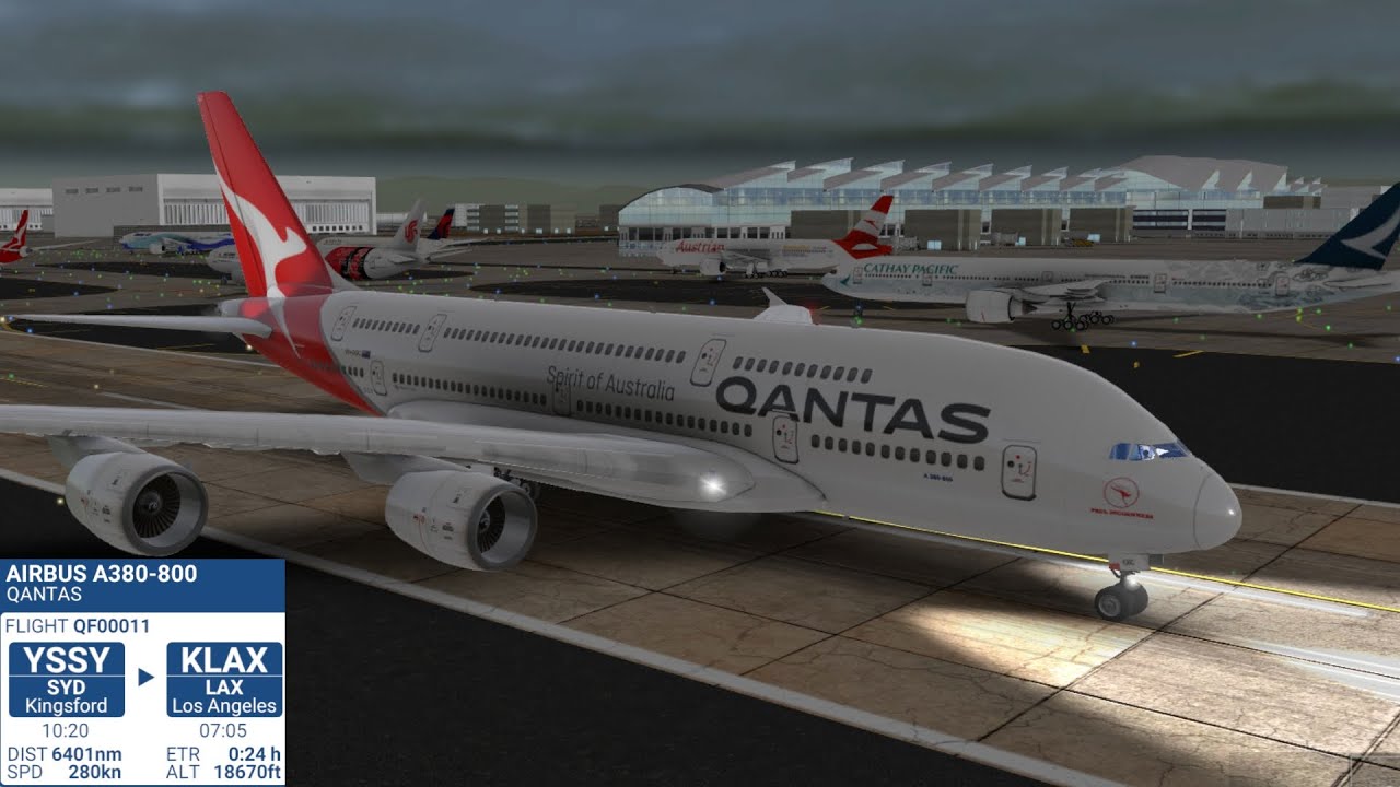 Qantas QF11 A380 Landing in Los Angeles International Airport | RFS ...