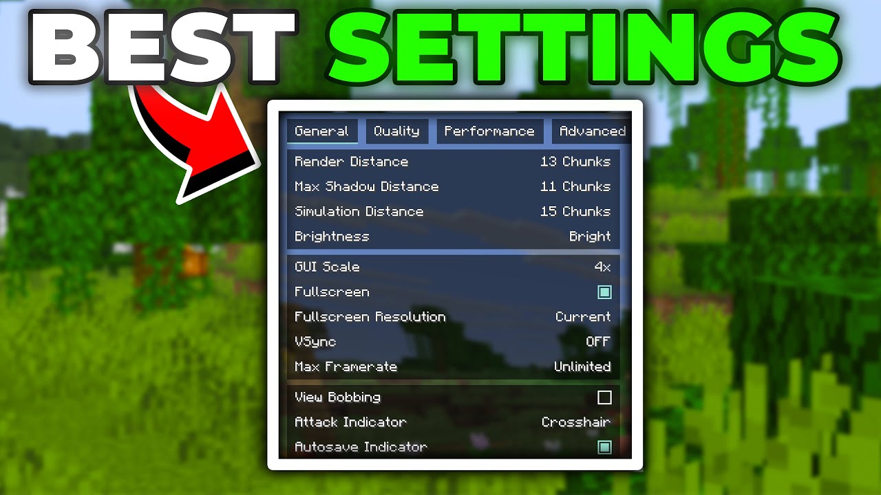 Best Minecraft Setting For FPS Boost | Minecraft - YouTube