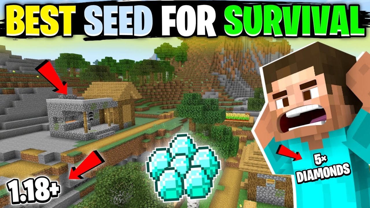Top Best SEED For SURVIVAL Series in Minecraft Pe 1.18 || Best Seed For ...