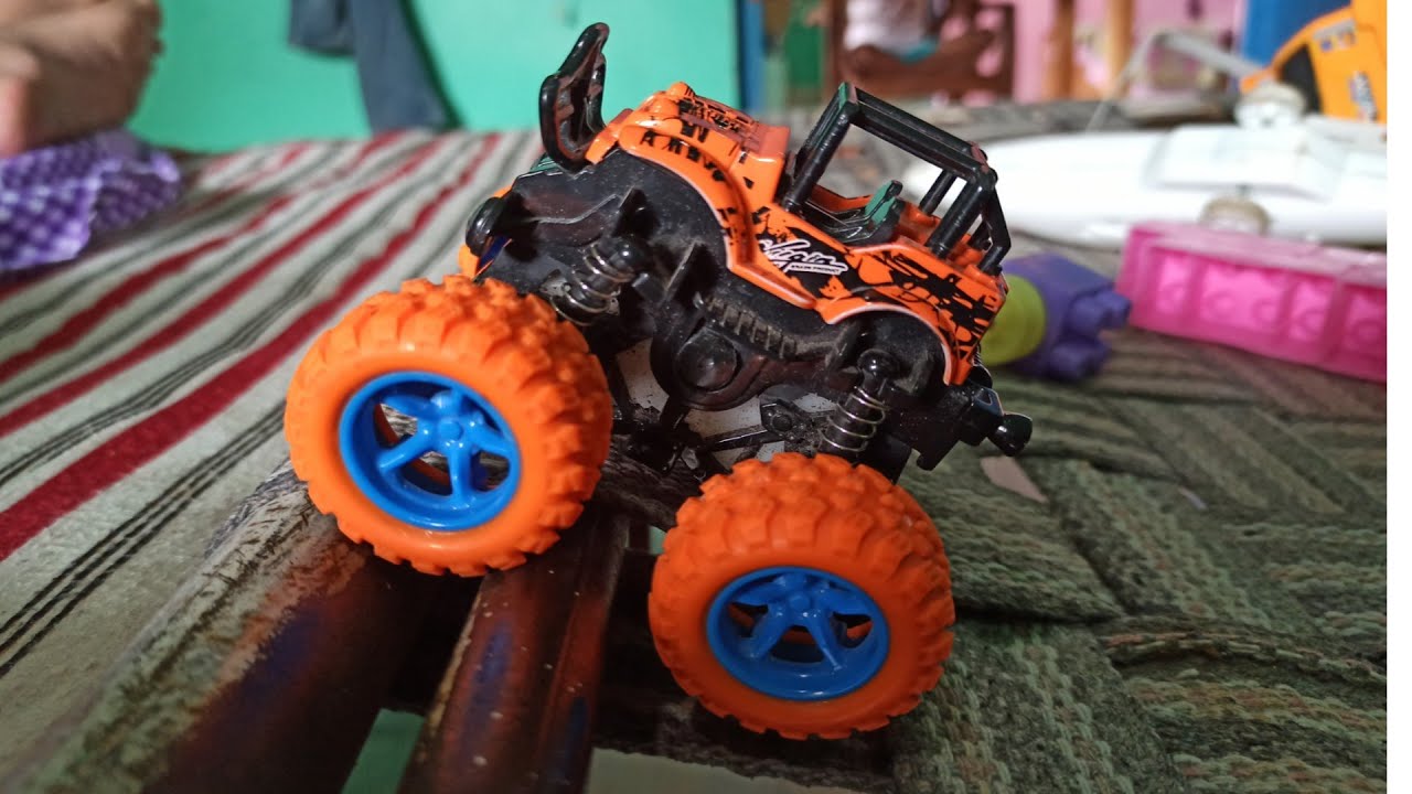Toy car super slow motion stunt 🚜🏍️ - YouTube