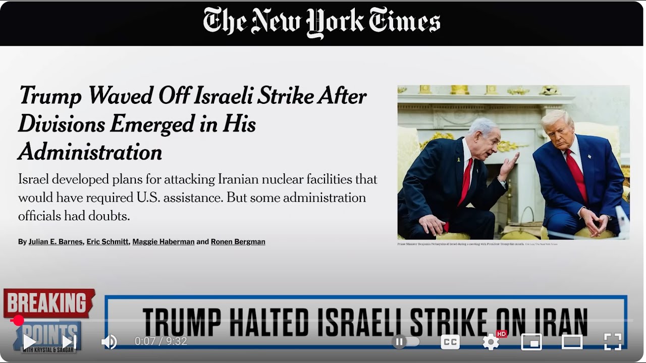 Saager Enjeti: Trump Rejects BIBI Iran War Demands (at least for now ...