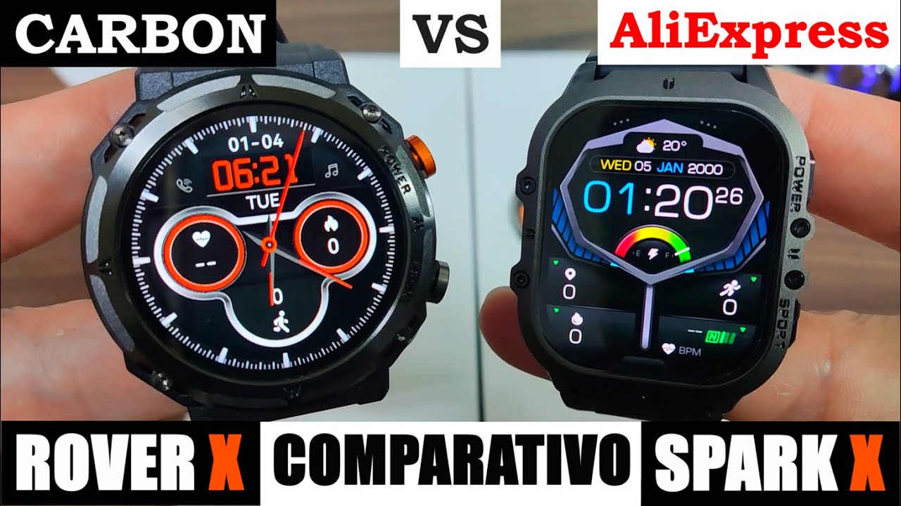 CARBON SPARK X VS CARBON ROVER X! QUAL O MELHOR? COMPARATIVO SMARTWATCH ...