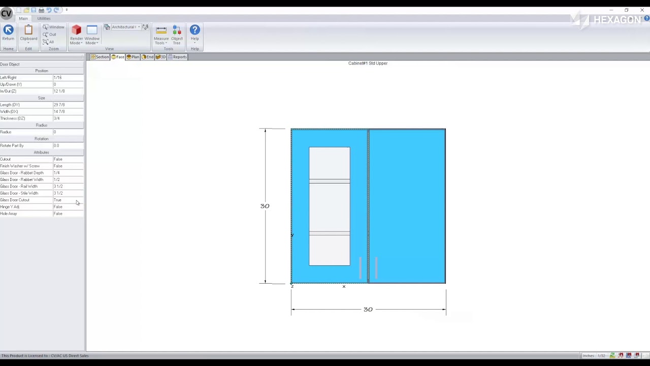 CABINET VISION Submittals - Glass Door Cutout - YouTube