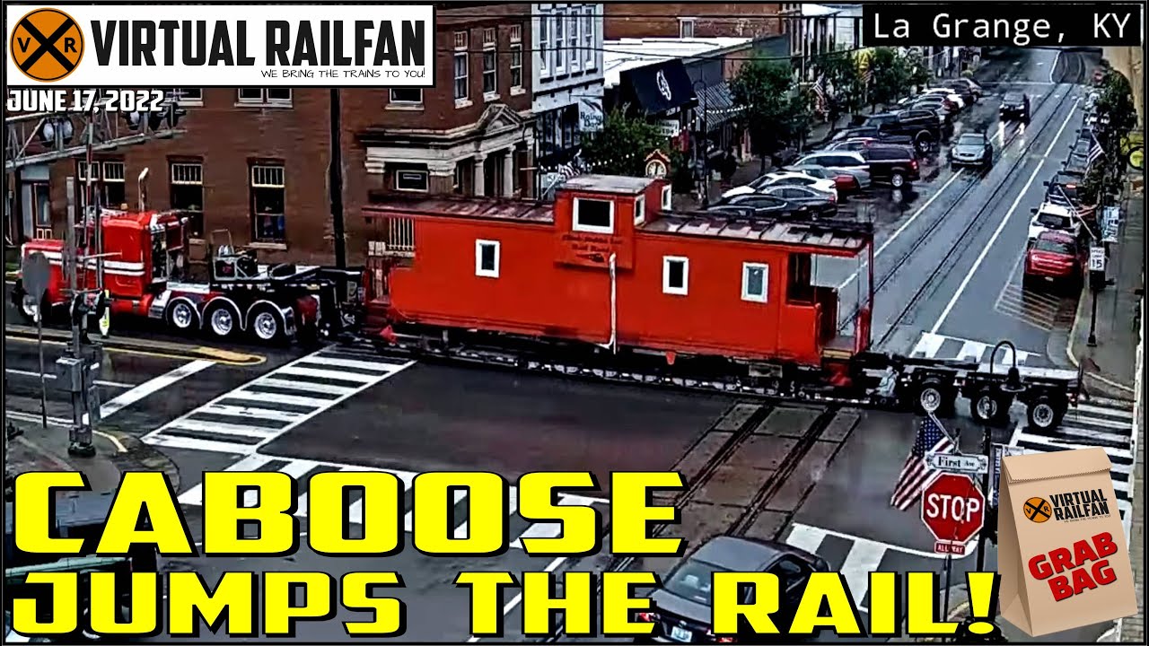 CABOOSE JUMPS THE RAIL! TRESPASSER GETS WARNED, RARE FALLEN FLAGS ...