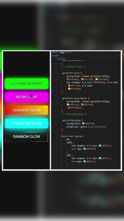Glowing Button HTML/CSS 🔥 #htmlcss #coding #design #glowing #viralshorts #button - YouTube