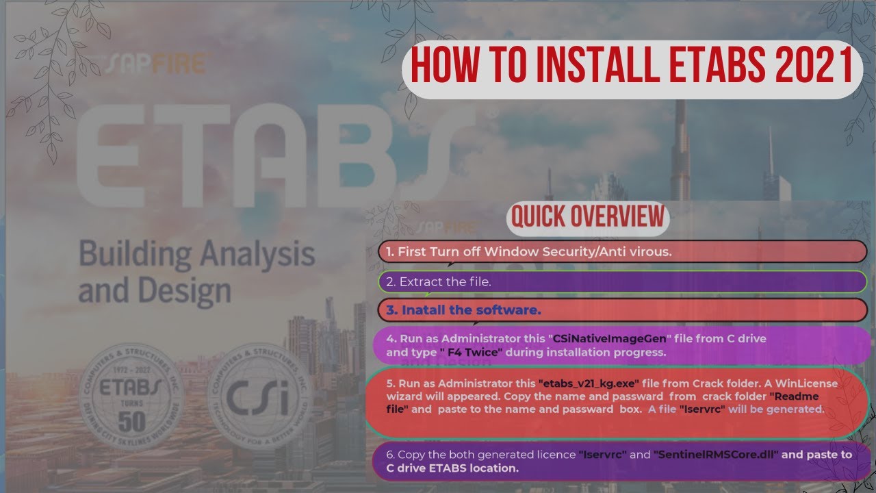 How to install ETABS 2021 step by step - YouTube