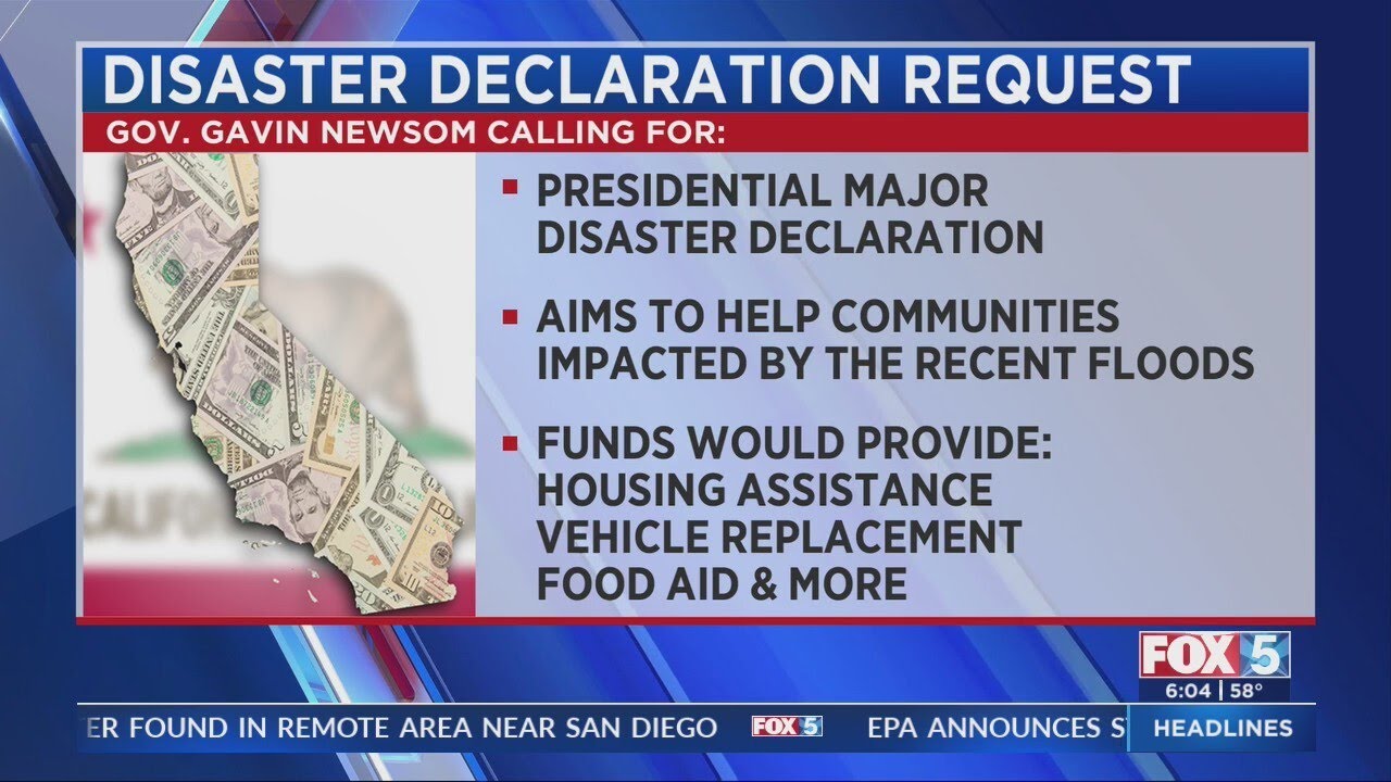 Newsom Requests Major Disaster Declaration For San Diego County - YouTube