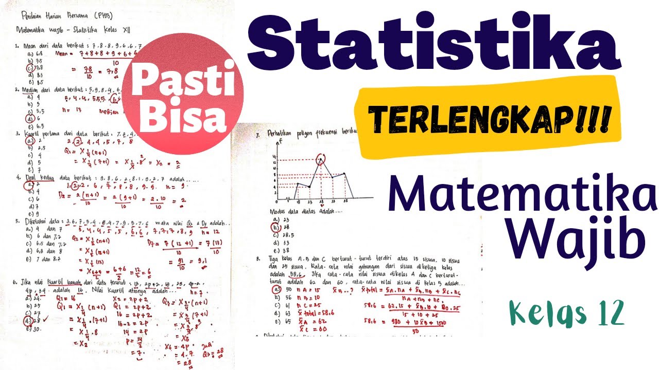 Pembahasan Soal STATISTIKA Matematika wajib - Kelas 12 (Part 1) - YouTube