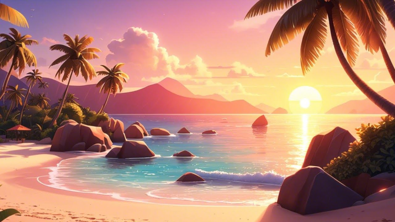 🎹 Relaxing Piano Music at Sunset on a Tropical Beach #pianomusic # ...
