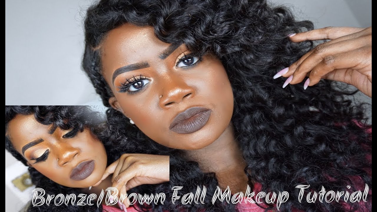 Bronze/Brown Fall Makeup Tutorial | Dark Skin - YouTube