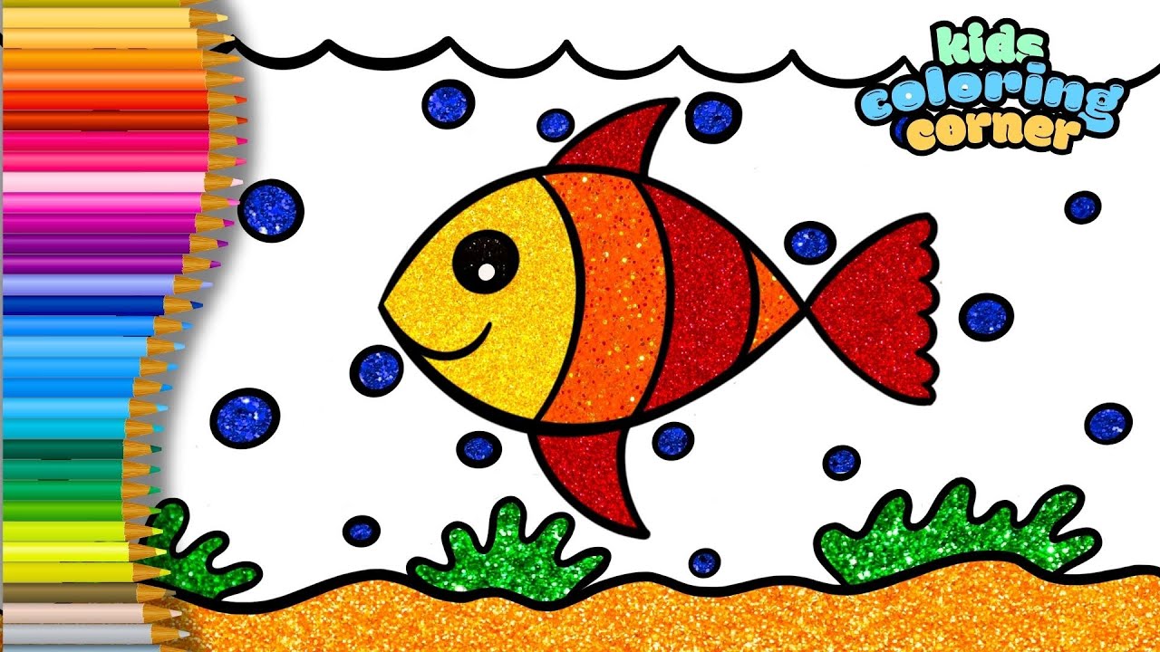 Easy Fish Drawing for Kids | Step-by-Step Fish Coloring Video | How to ...