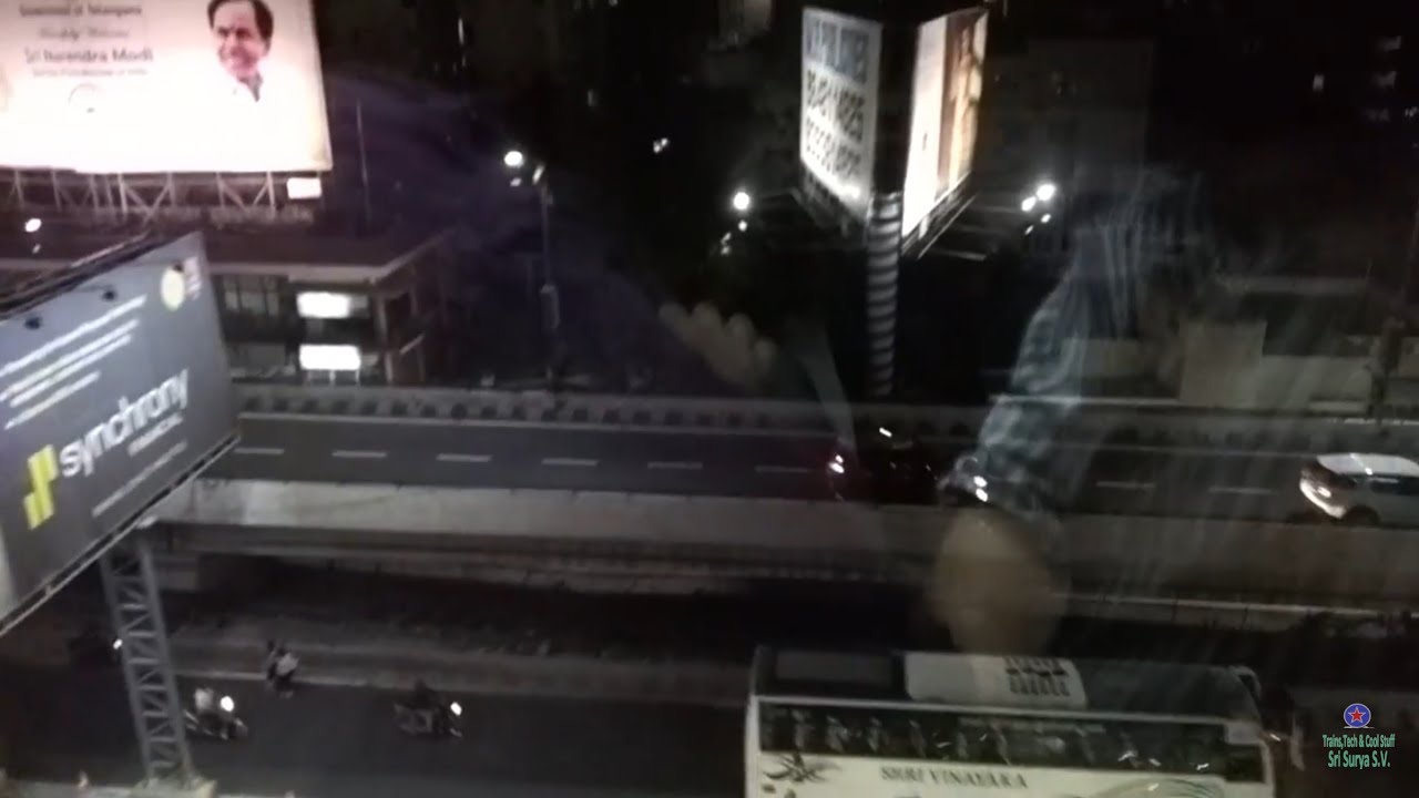 Hyderabad Metro Rail joyride at Night from Busy Ameerpet Interchange to ...