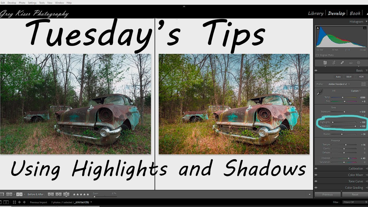 Tuesday's Tips: Using the Highlight and Shadow Sliders - YouTube