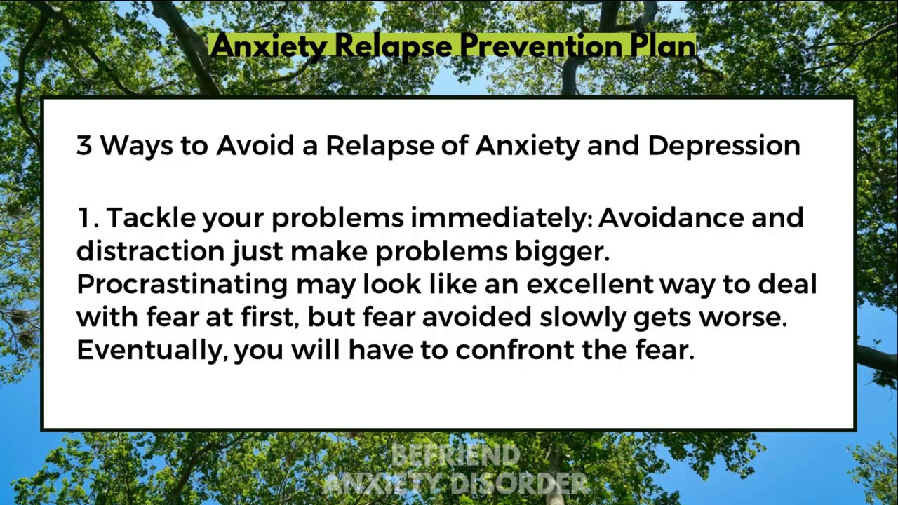 Anxiety Relapse Prevention Plan - YouTube