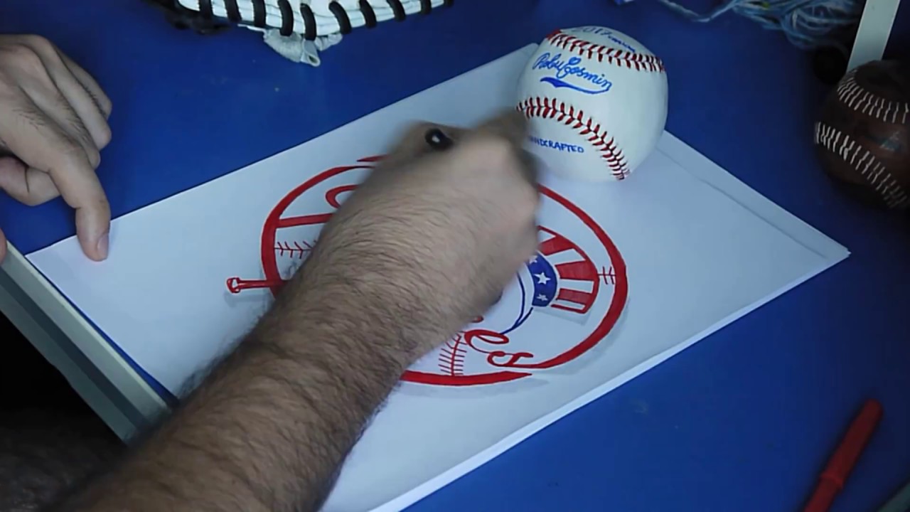 How to draw the Yankees logo freehand - YouTube