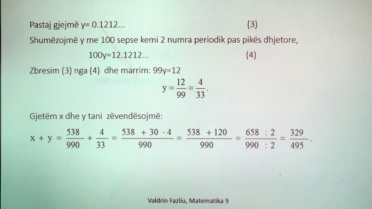 9 02 004 - Java e parë - Matematikë - Veprime me numra dhjetorë ...
