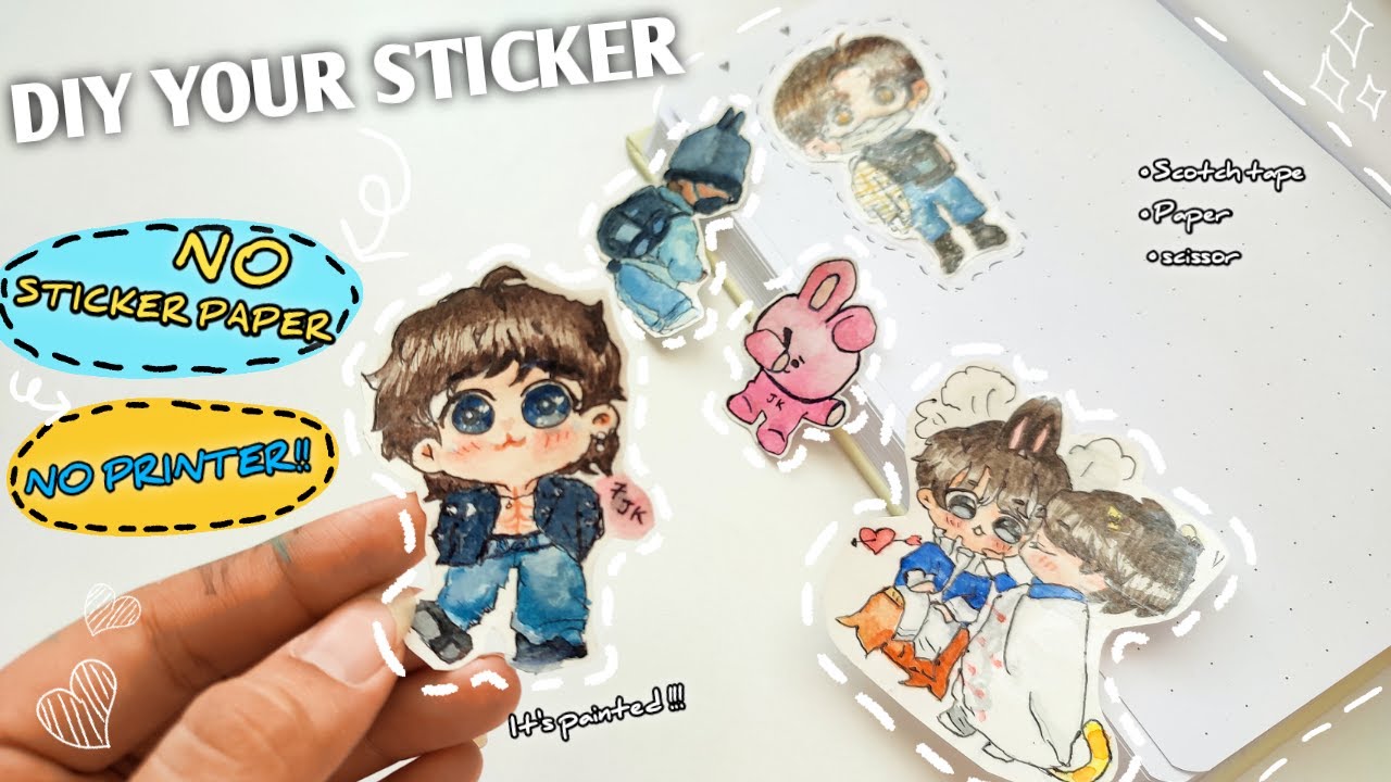 Diy sticker : | How to make sticker at home |without sticker paper | jk ...