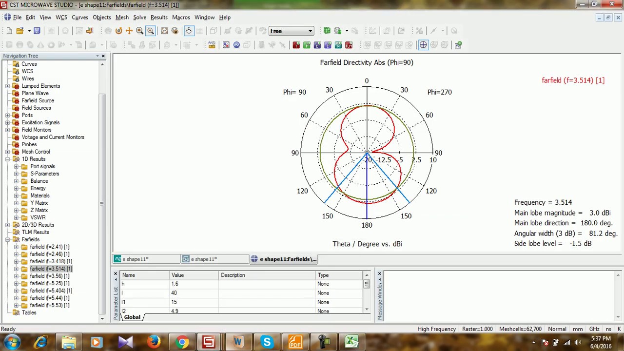 Excel Plotting of E and H field Directivity from CST MSW - YouTube